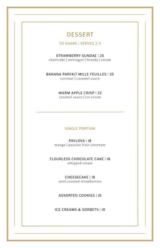menu - TBarNYC